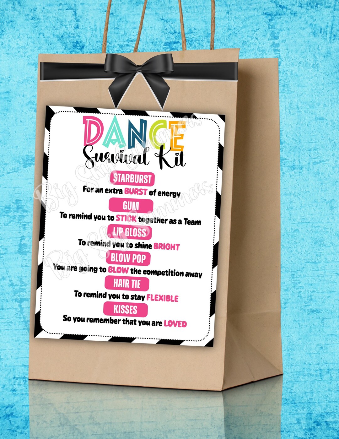 Dance Survival Kit Printable | Dance Gift | Team Competition Survival ...