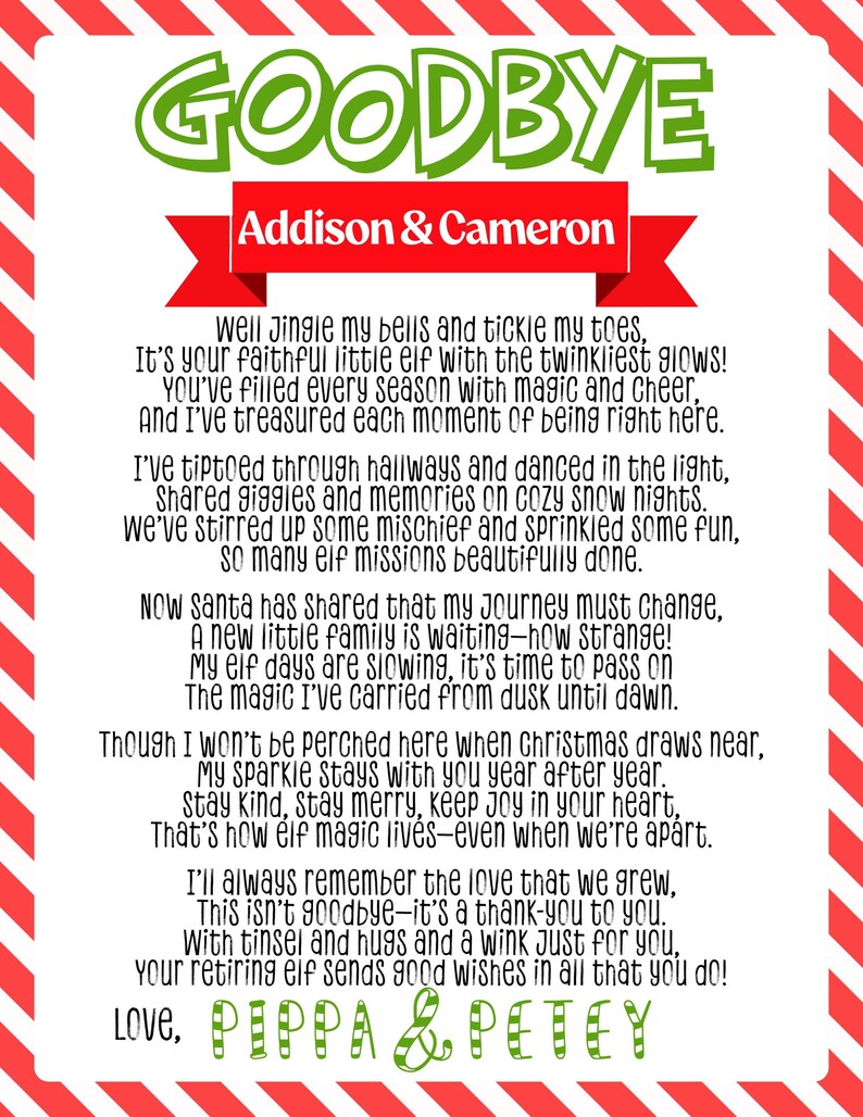 Elf Retirement Letter: Printable (personalized) Christmas Note From ...