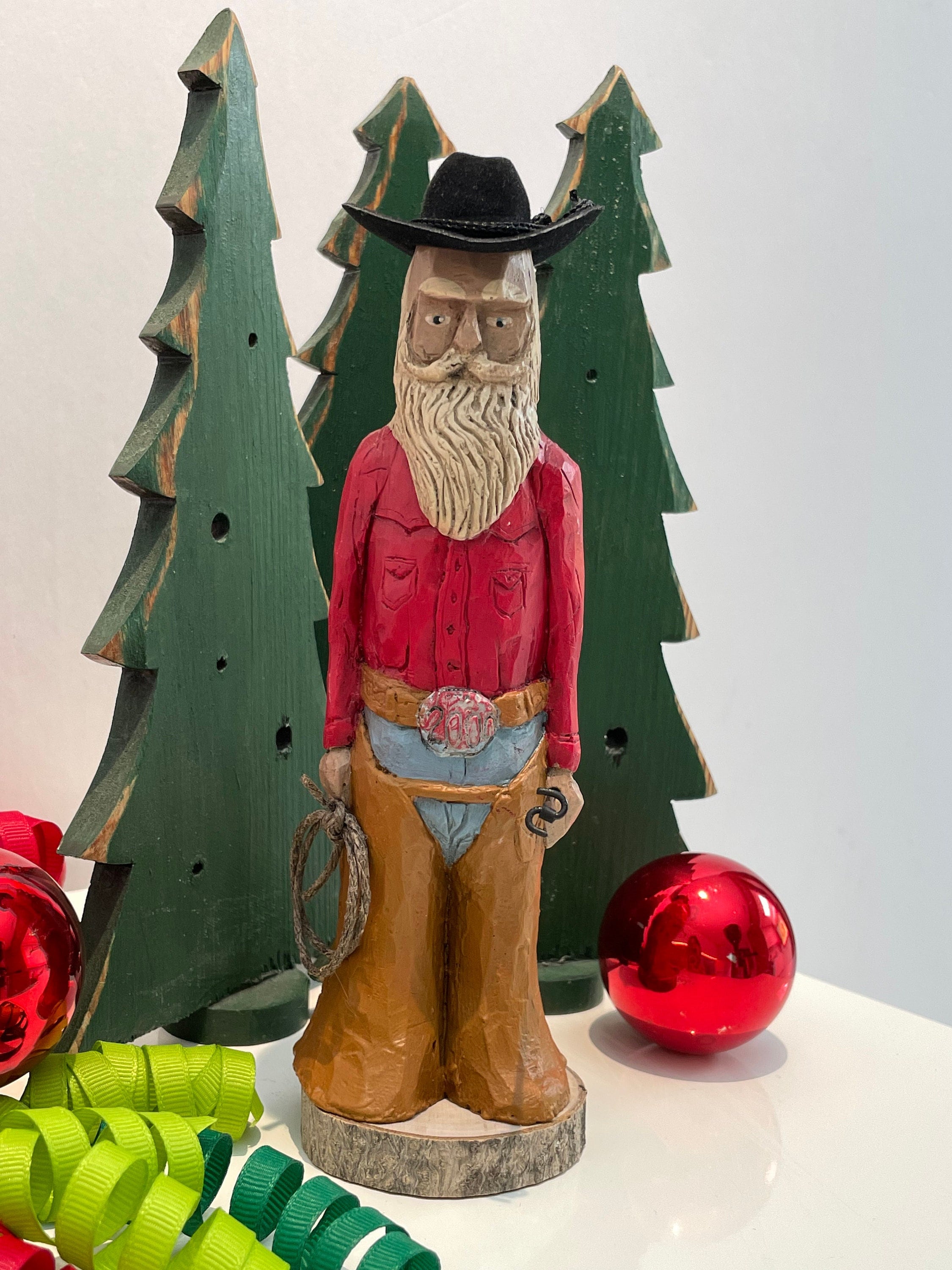 Cowboy Santa Figurine