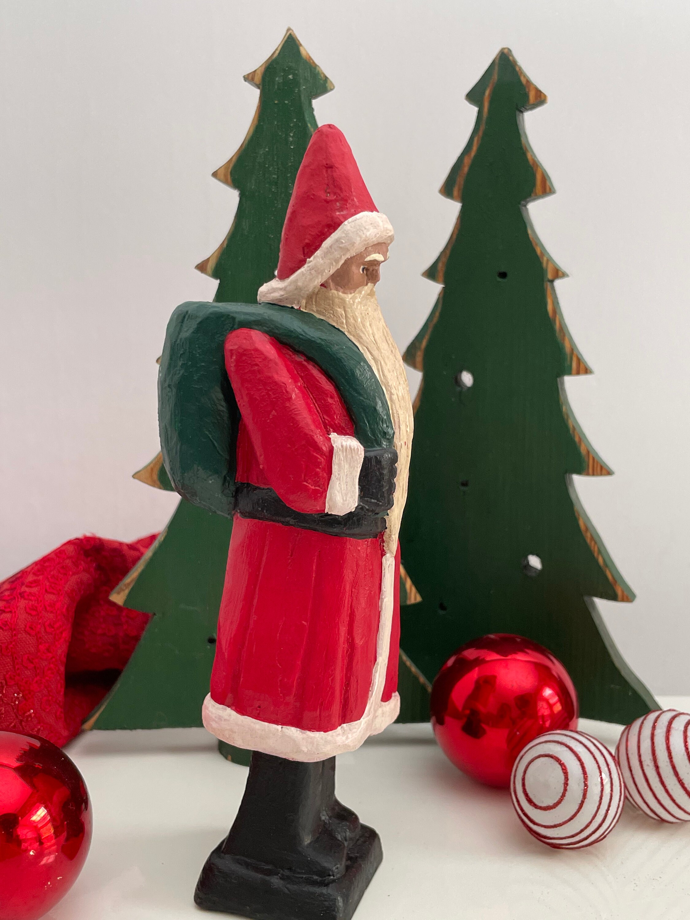 HOLIDAY DELIVERY - Traditional Santa With Large Bag of Goodies - Etsy