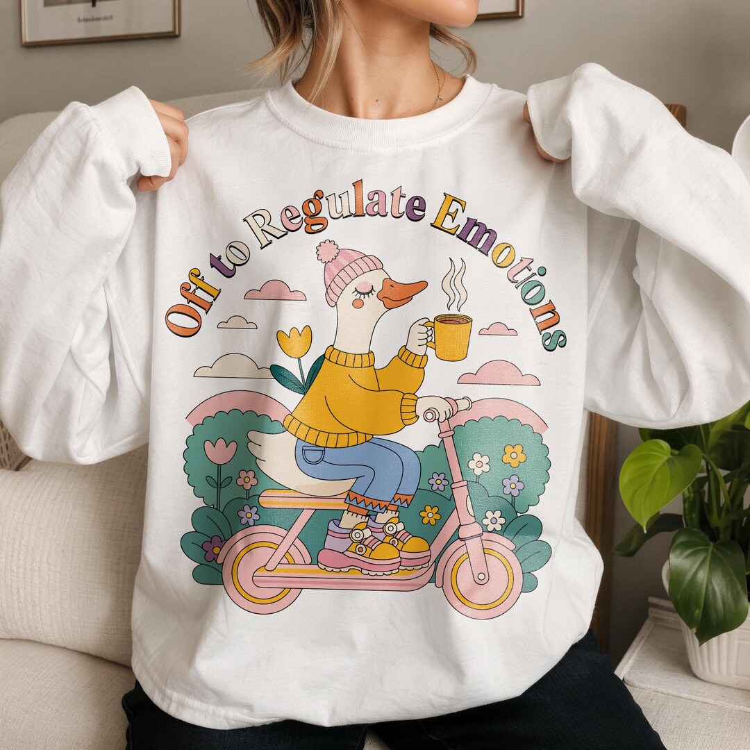 Funny Goose Scooter PNG, Mental Health Humor, Coffee Meme (digital ...