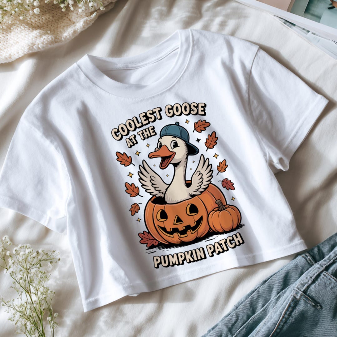 Funny Goose Pumpkin Patch PNG: Fall Halloween Toddler Shirt Design - Etsy
