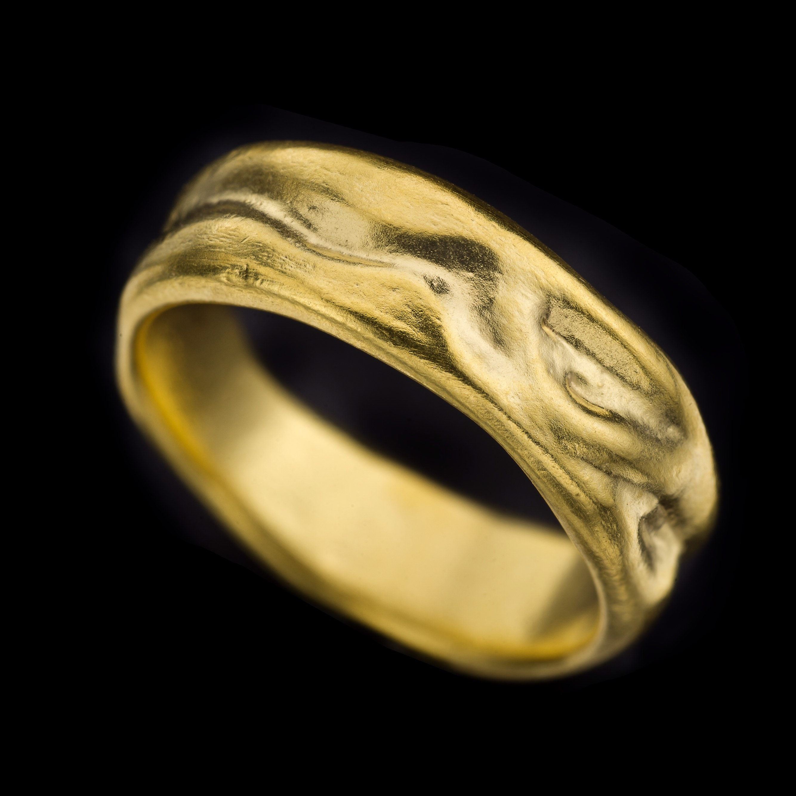 18k Solid Gold Wedding Ring, 18k Solid Gold Curved Wedding Band ...