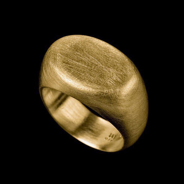 18k Solid Gold Pinky Ring, Oval Statement Ring, 18k Solid Gold Signet ...
