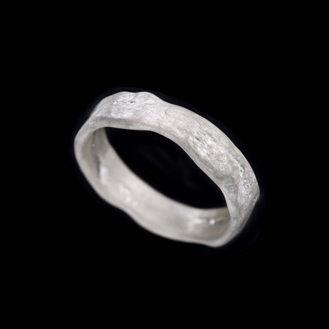 Natural Rough Look Wide Fusing Sterling Silver Men's Ring - Etsy