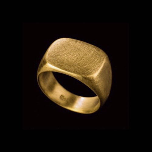 18k Solid Gold Signet Ring 18k Gold Square Statement Ring - Etsy