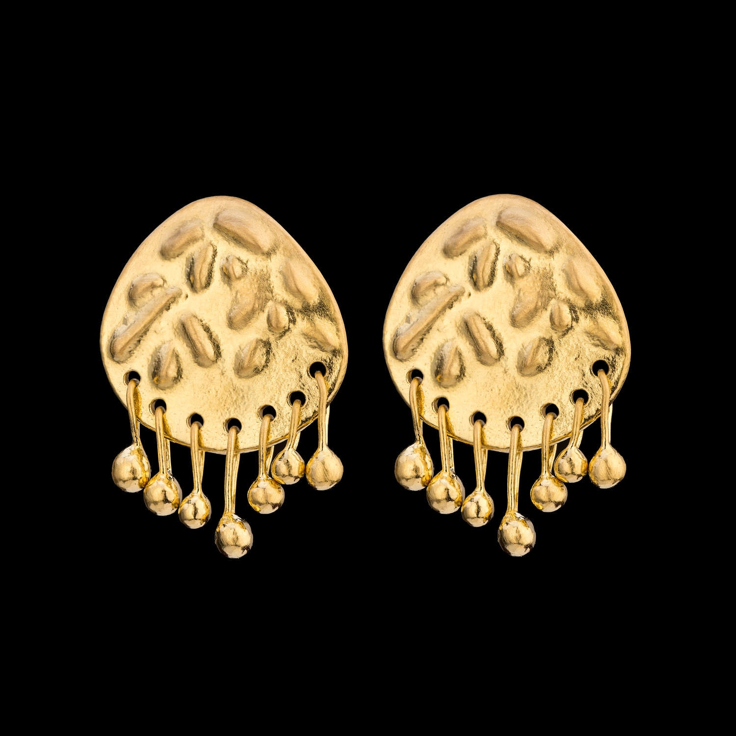 Pendientes de estilo vintage de oro macizo de 22k, hermosos aretes de ...