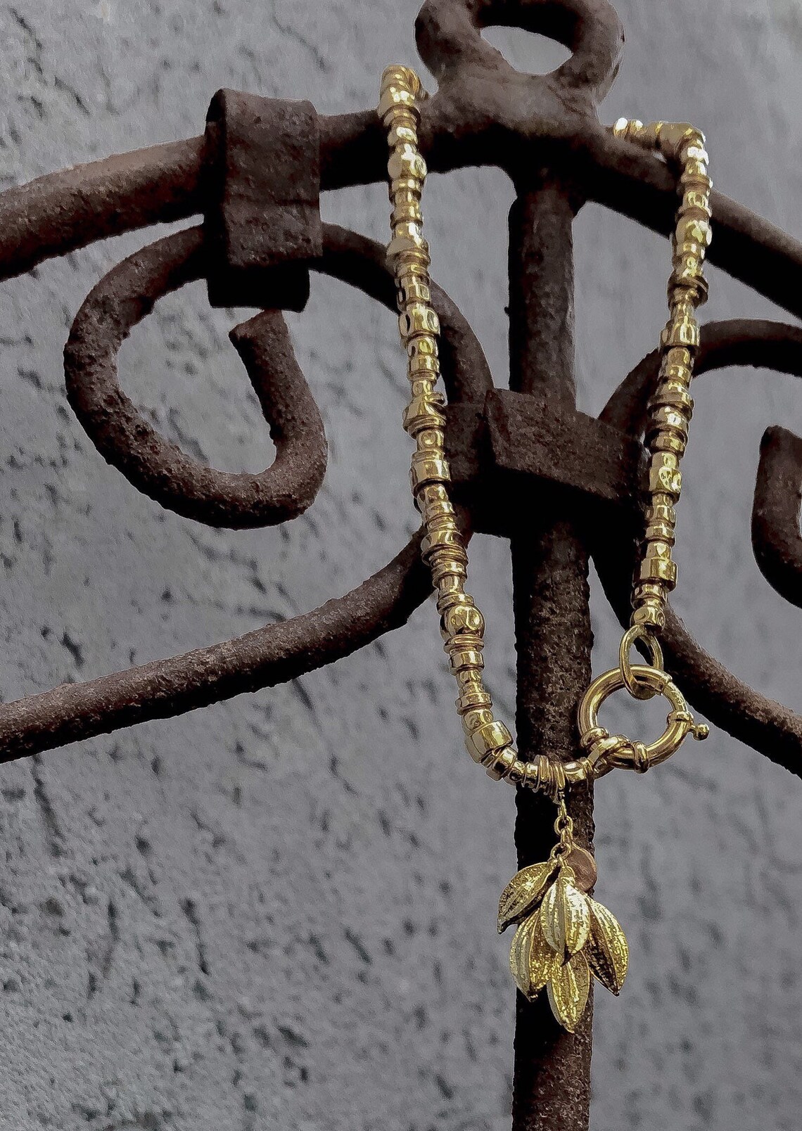 18k Solid Gold Beaded Bracelet With Cluster of 18k Solid Gold - Etsy