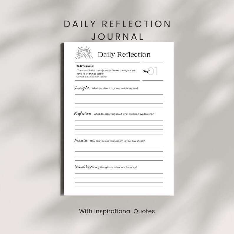 Daily Reflection Journal | Printable PDF | 7-day Guided Reflection With ...