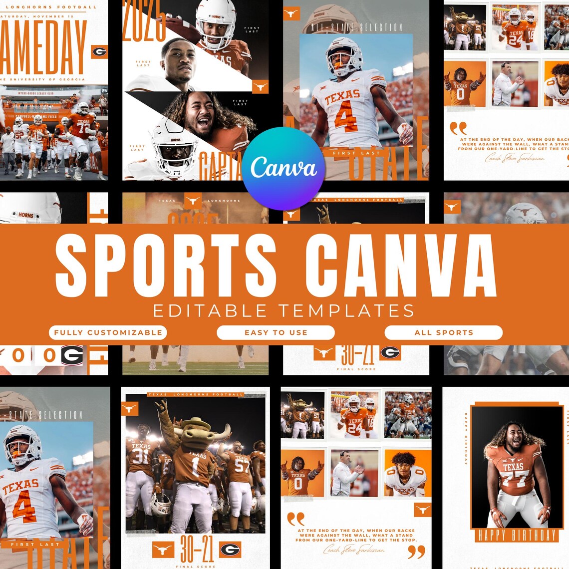 Professional Sports Canva Templates for Social Media - Etsy