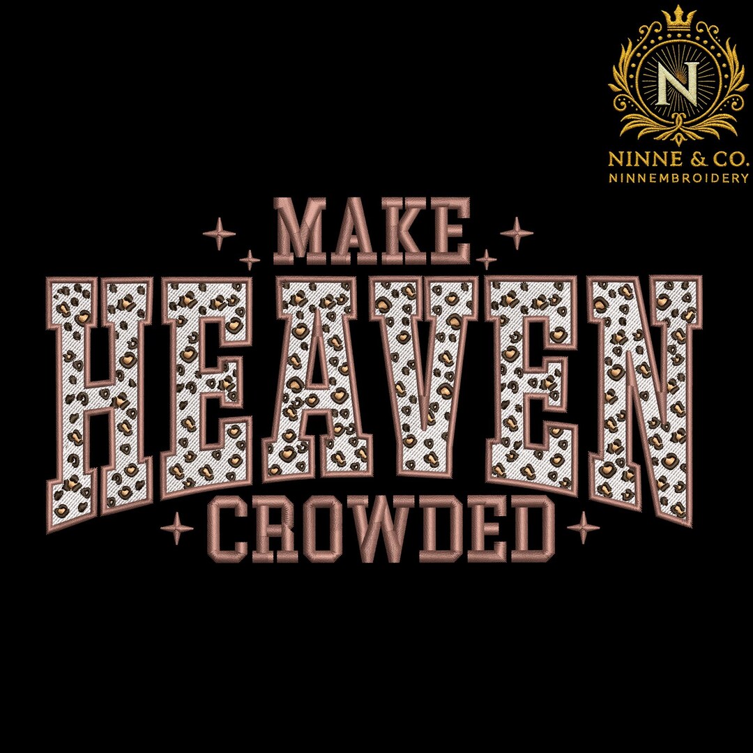 Made Heaven Crowded Outline Embroidery Design, Christian Script Quotes ...