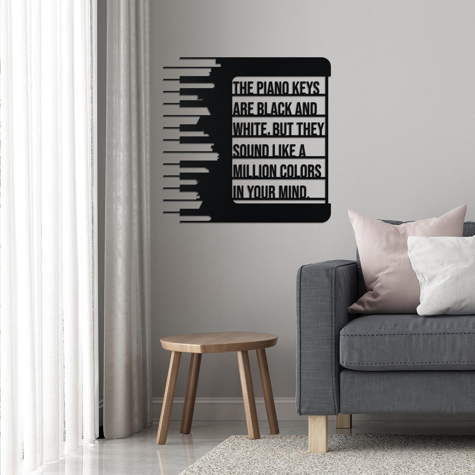 Piano Keys Metal Wall Art, Music Quote Sign, Inspirational Wall Decor ...