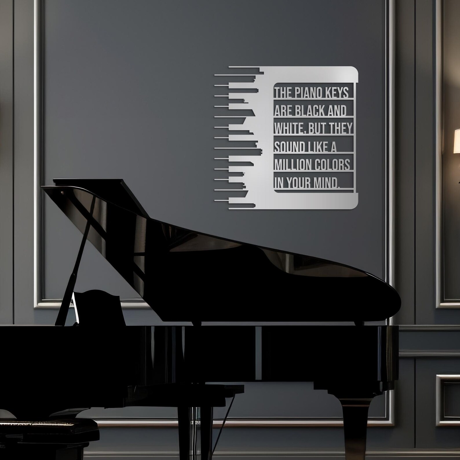 Piano Keys Metal Wall Art, Music Quote Sign, Inspirational Wall Decor ...