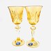 Vintage Chec Bohemian Glass Cut to Clear Goblets Stemmed Glasses Set of ...