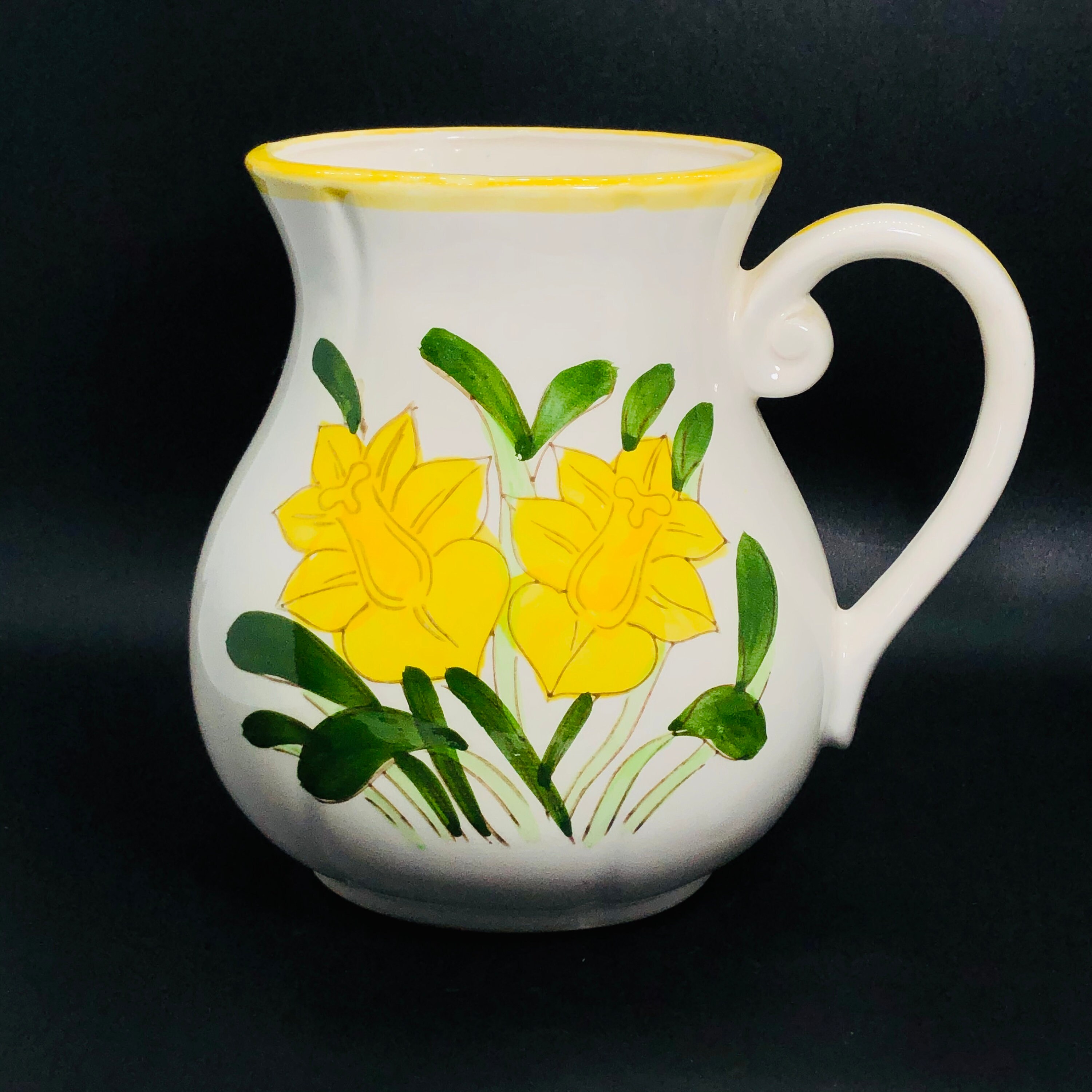 Vintage Ceramic Pitcher Yellow Flowers Giftwares Co | Etsy