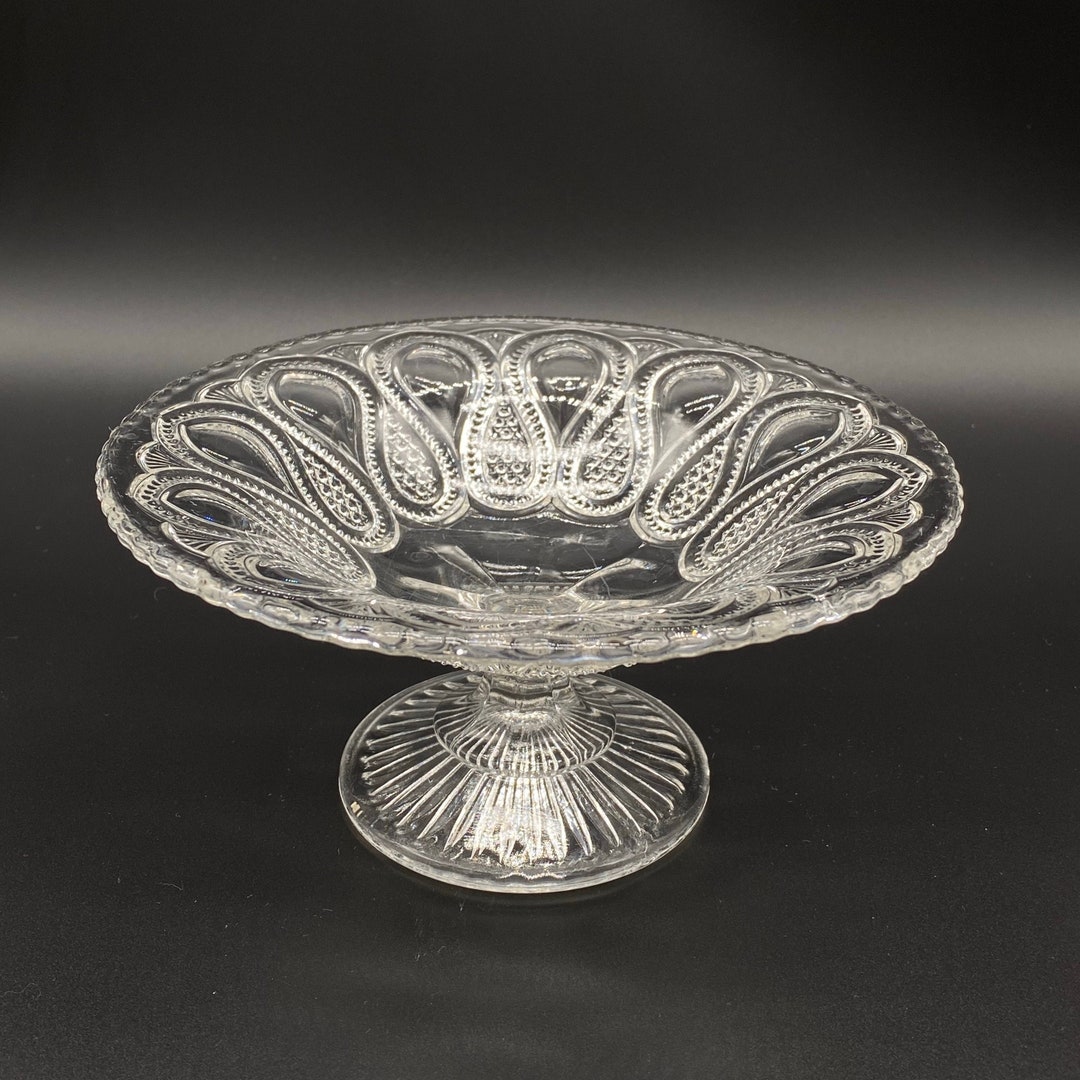 Vintage - EAPG - Clear Glass Pedestal Dish - U.S. Glass New Jersey ...