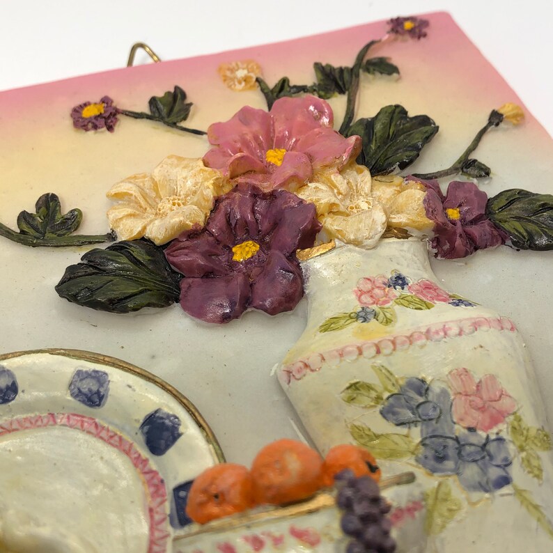 Plaster / Chalkware Wall Hanging Tile / Plaque - Bas-reliefs - 3 ...