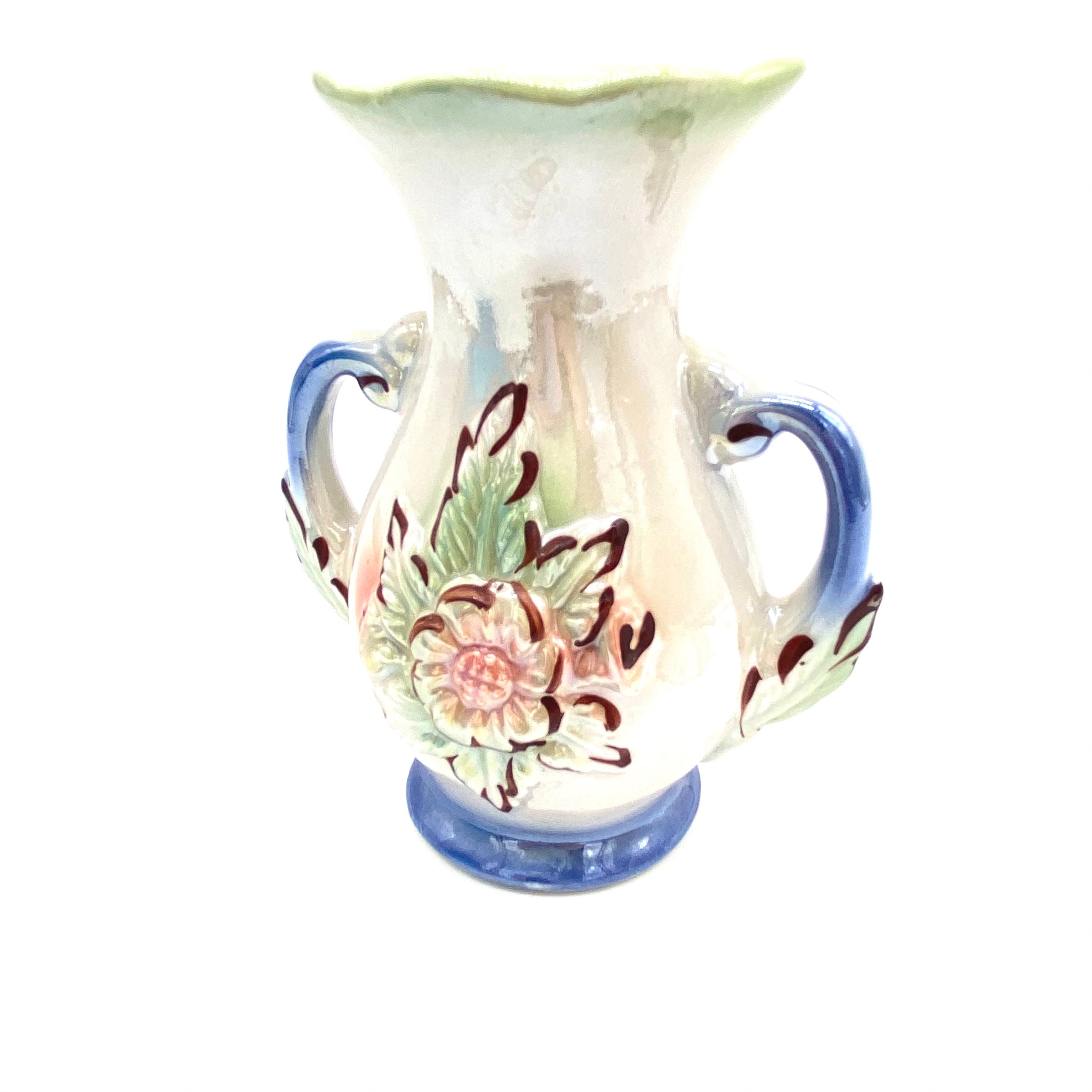 Vintage Made in Brazil Hand Painted Ceramic Vase with | Etsy