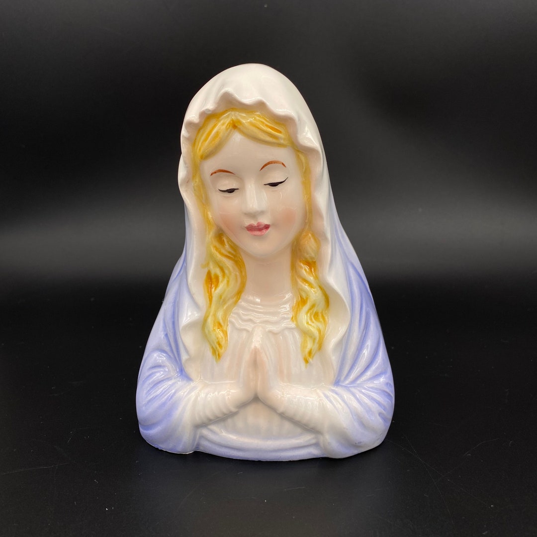 Vintage - Relpo - Ceramic - Hand Painted - Lady Madonna / Virgin Mary ...