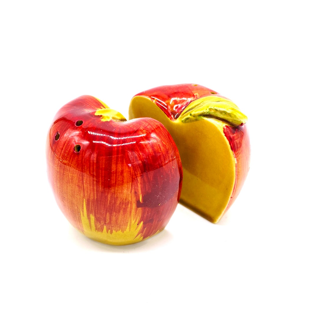 Vintage - Ceramic Sliced Apple - Salt and Pepper Shakers - Mid Century ...