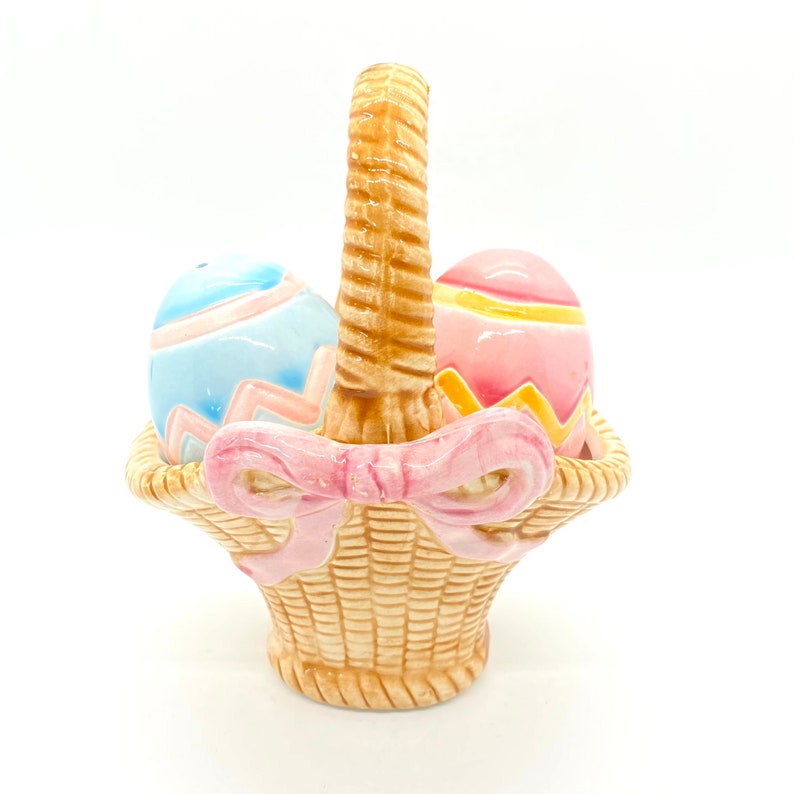 Vintage Hand Painted Ceramic Easter Basket With Easter - Etsy