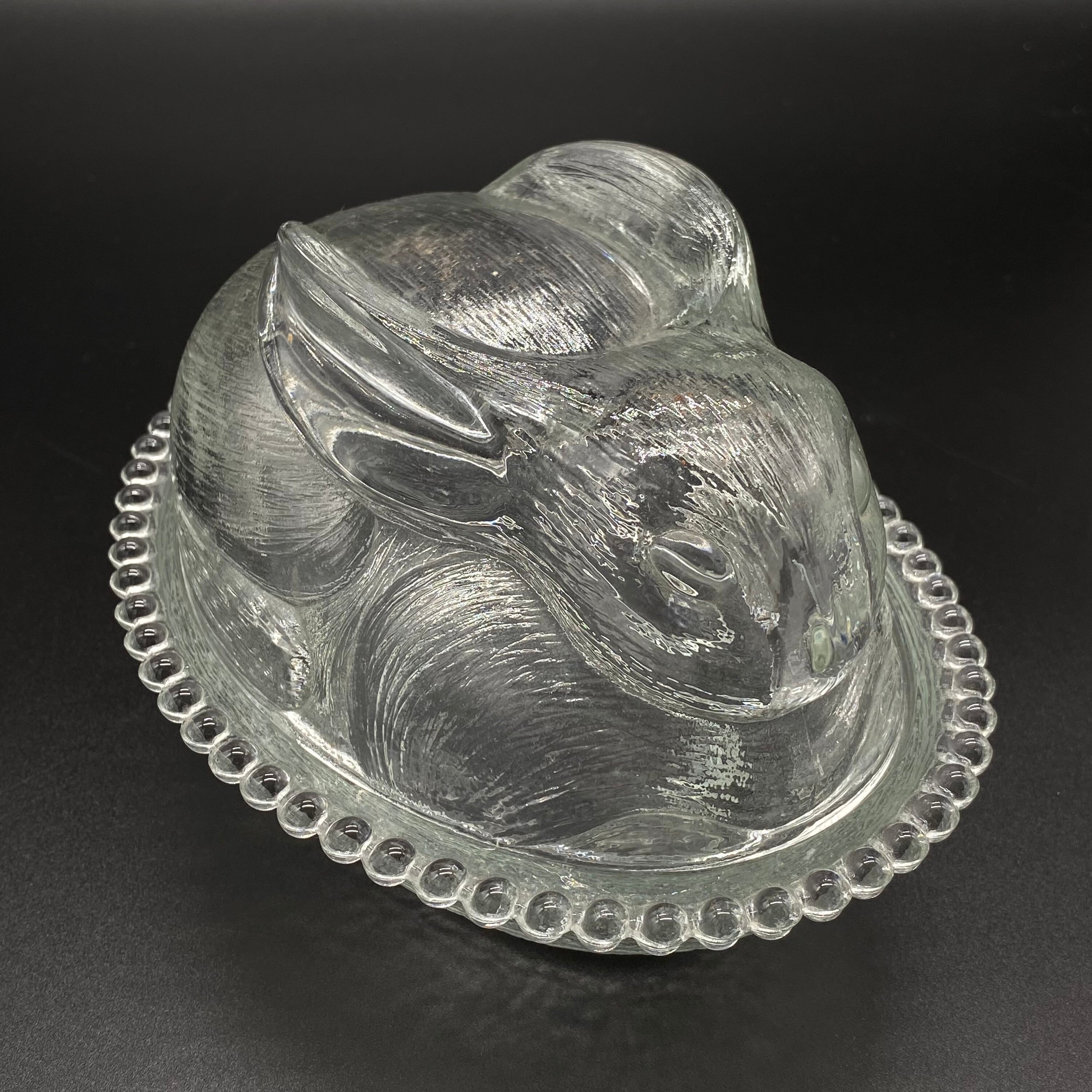 Vintage Indiana Glass Nesting Rabbit / Bunny Rabbit / | Etsy