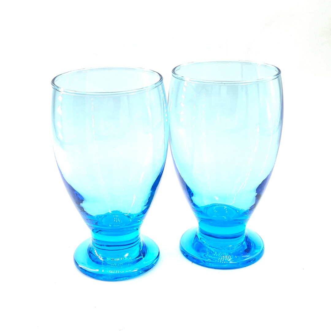 Vintage - Turquoise Cristar Water Wine Glasses Goblets - Lexington ...