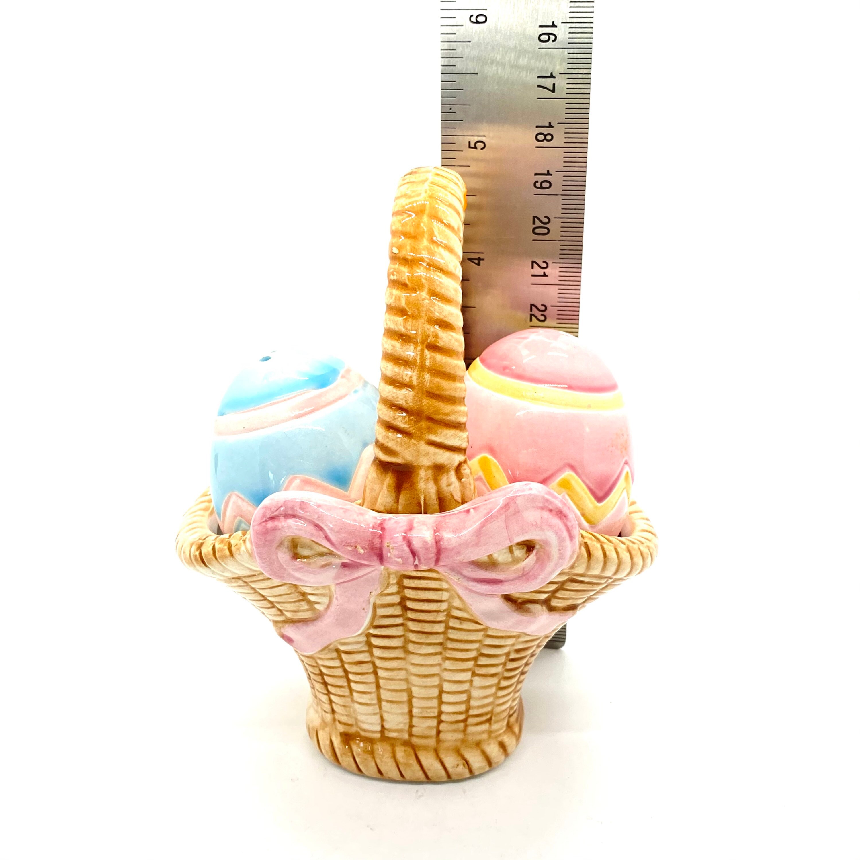 Vintage Hand Painted Ceramic Easter Basket with Easter | Etsy