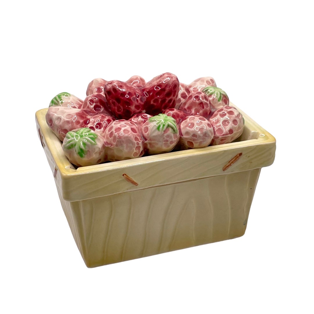 Vintage - Majolica - Ceramic - Two Piece Strawberry Basket - Italian ...