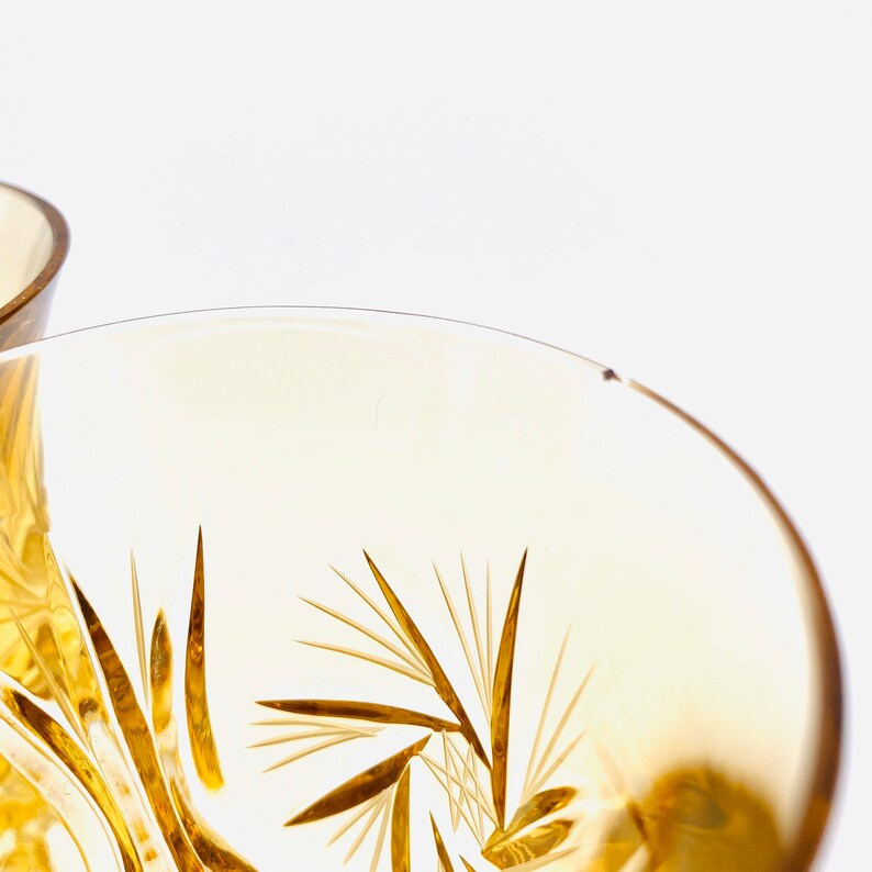 Vintage - Chec - Bohemian Glass - Cut to Clear Goblets - Stemmed ...