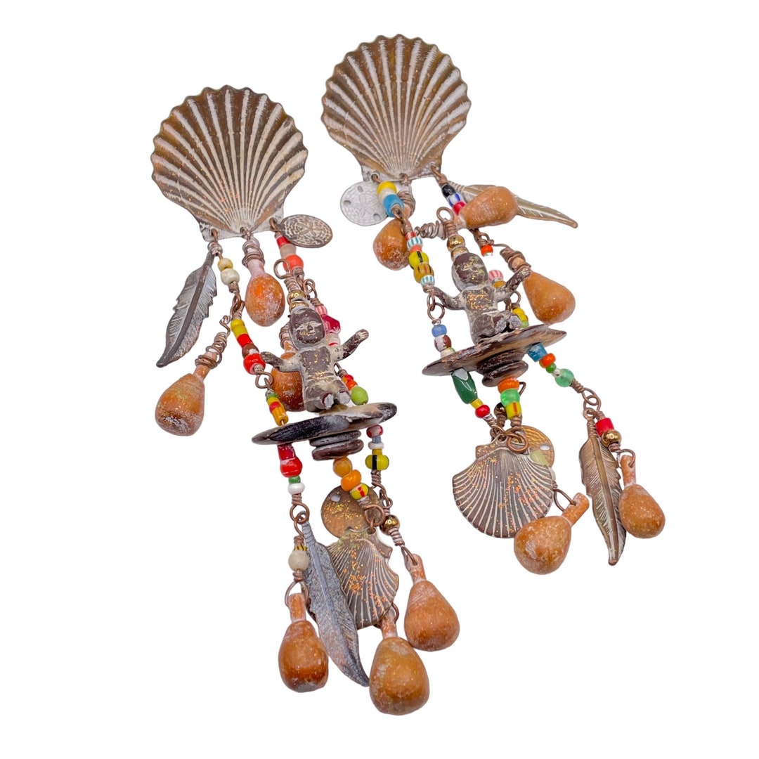 Antique Palm Beach Victorian Natural Sea Shells Cherub Figurines ...