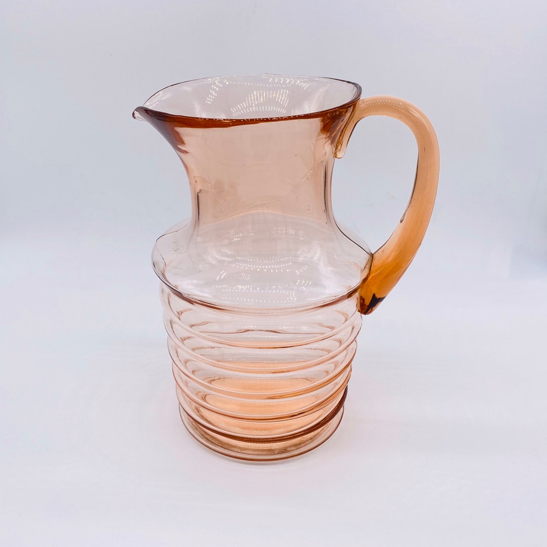 Vintage - Pink Depression Glass - Pitcher - Etsy