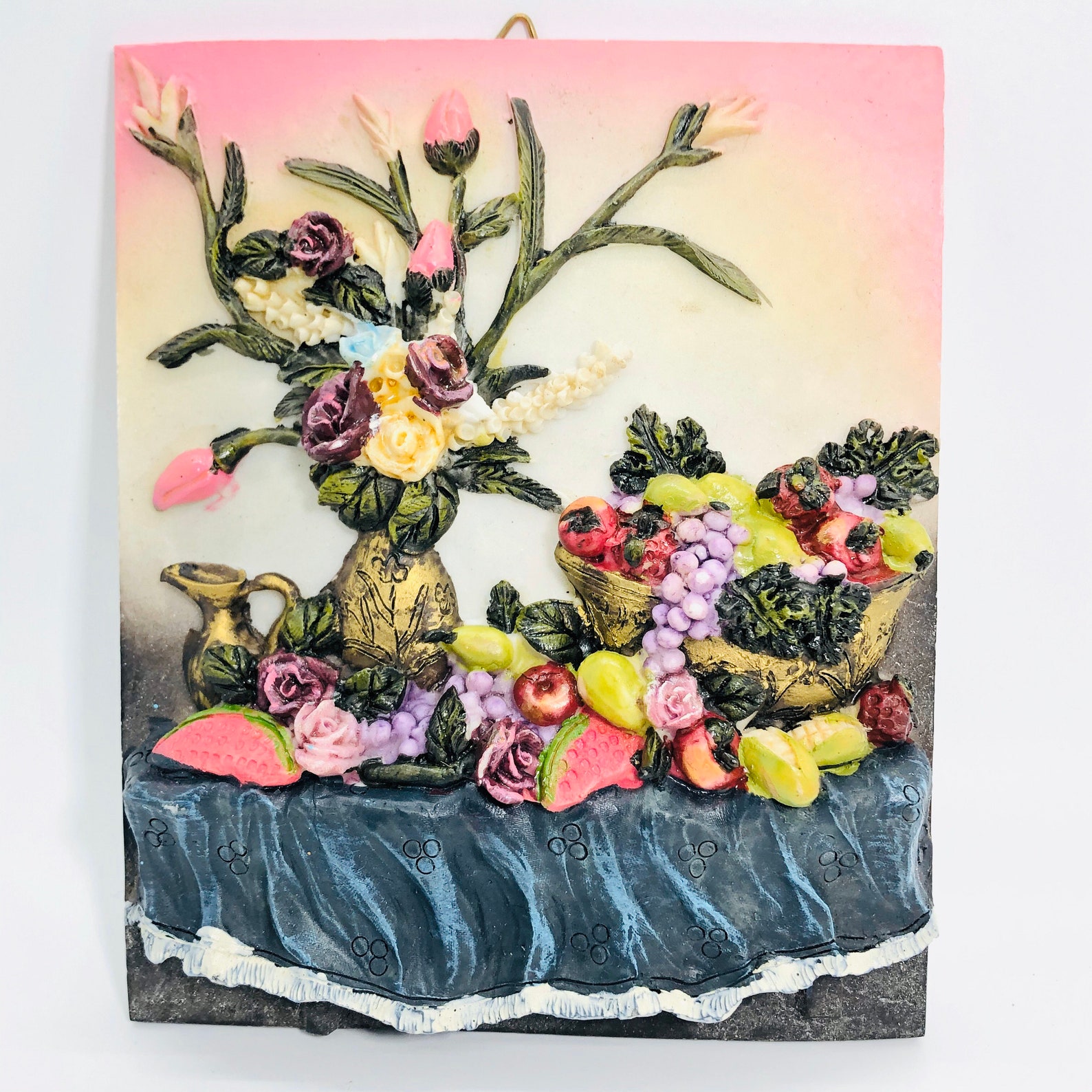Plaster / Chalkware Wall Hanging Tile / Plaque Bas-reliefs - Etsy