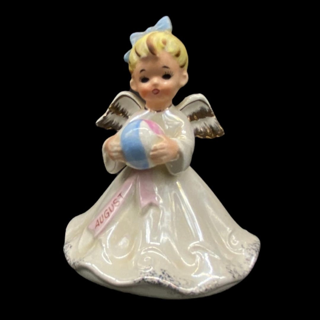 Vintage - Very Rare August Birthday Angel - Birthday Month - Figurine ...