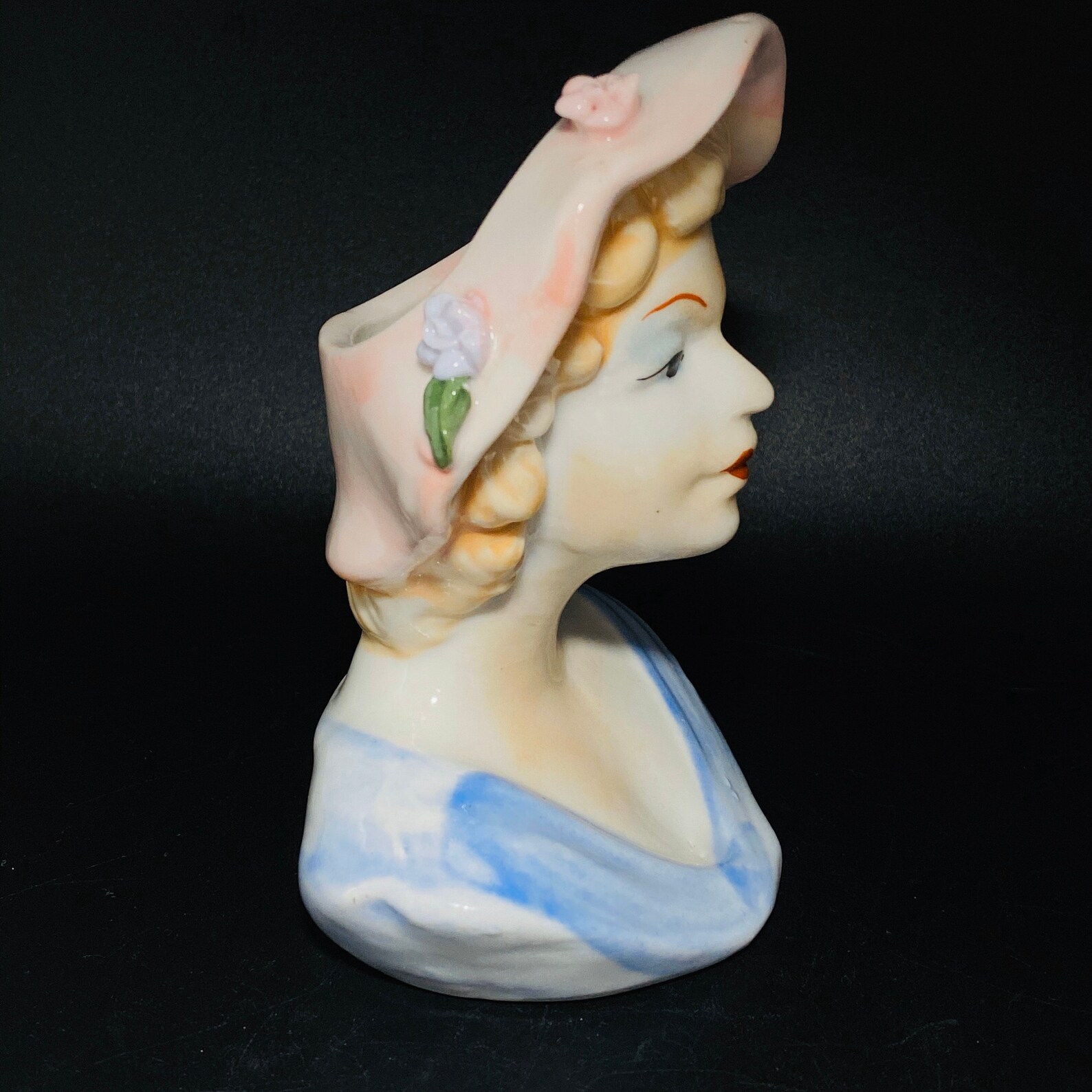 Vintage Ceramic Hand Painted Lady Head / Bust Planter - Etsy