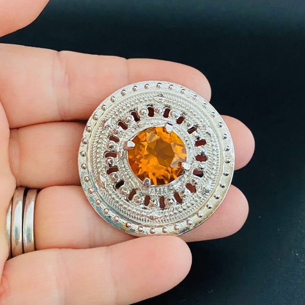 Amber Rhinestone Pin - Etsy
