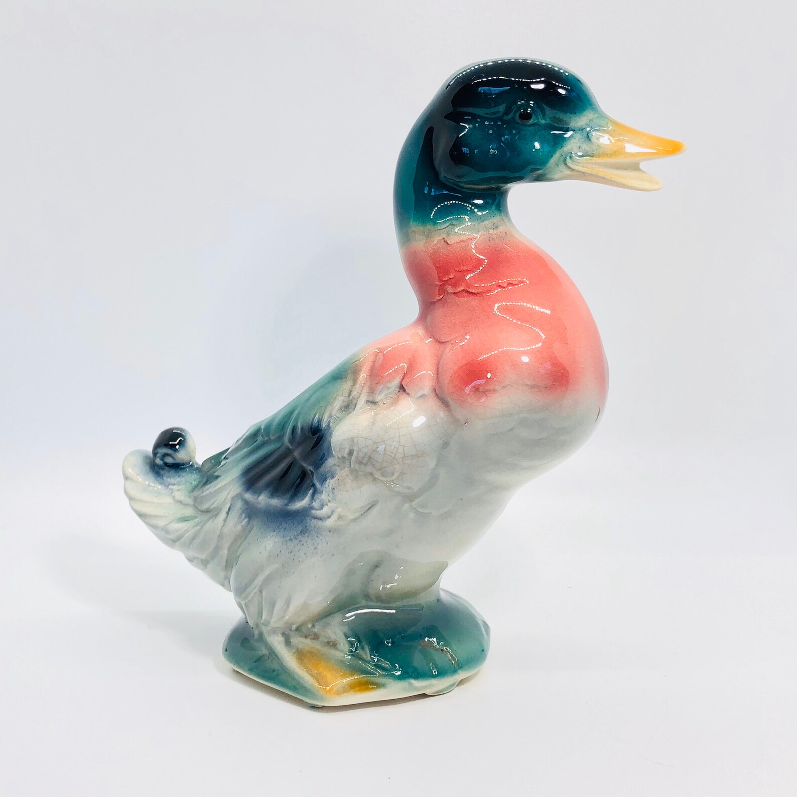 Vintage - Ceramic - Hand Painted Duck Planter - Mallard Planter ...