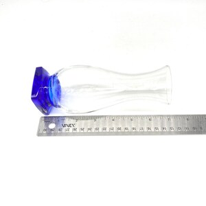 Vintage 7 Inch Cobalt Blue Base Clear Glass Bud Vase - Etsy