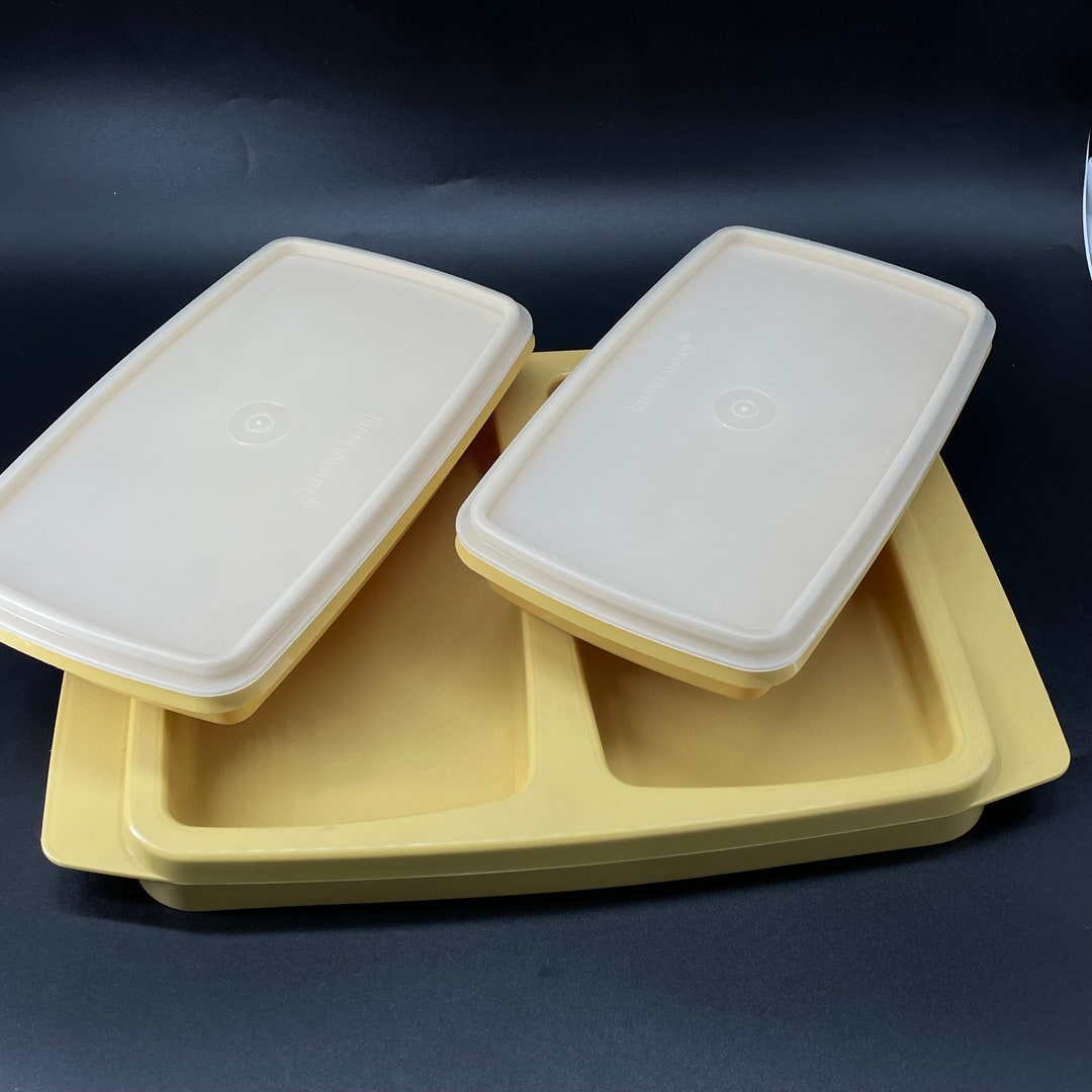 Vintage - 5 Piece Tupperware Side Dish Carrier in Harvest Gold - Base ...