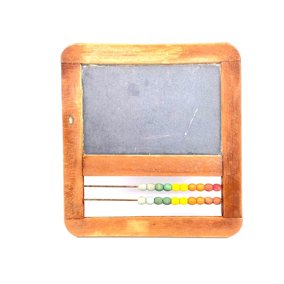 Vintage / Antique Children's Writing Slate with Abacus | Etsy