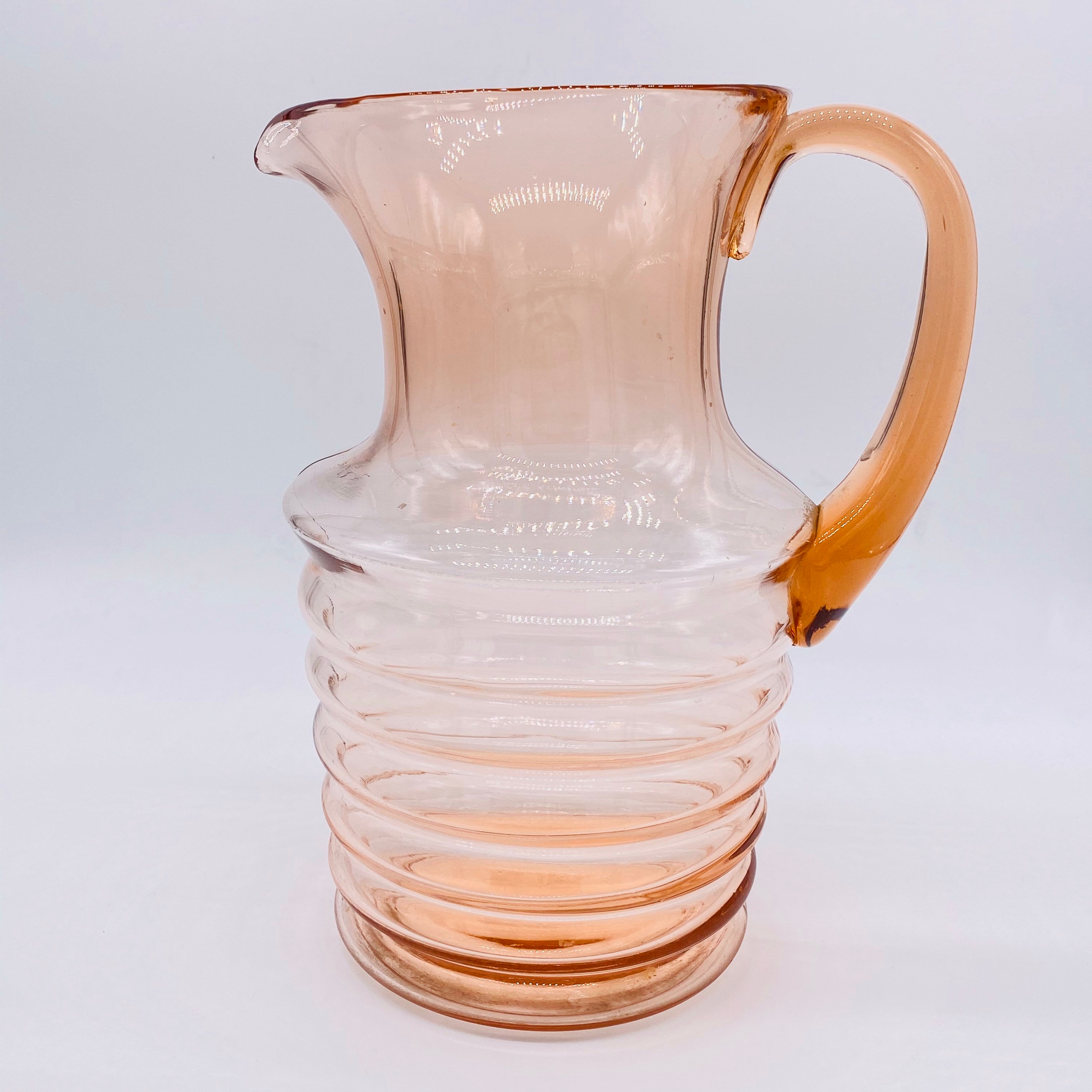 Vintage Pink Depression Glass Pitcher | Etsy