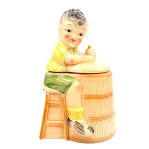 Vintage / Antique - Ceramic 1930's Cookie Jar - Little Boy Churning ...