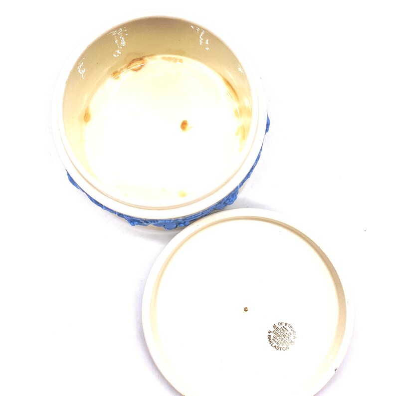 Round Box With Lid Light Blue on Cream Color by Wedgwood - Etsy