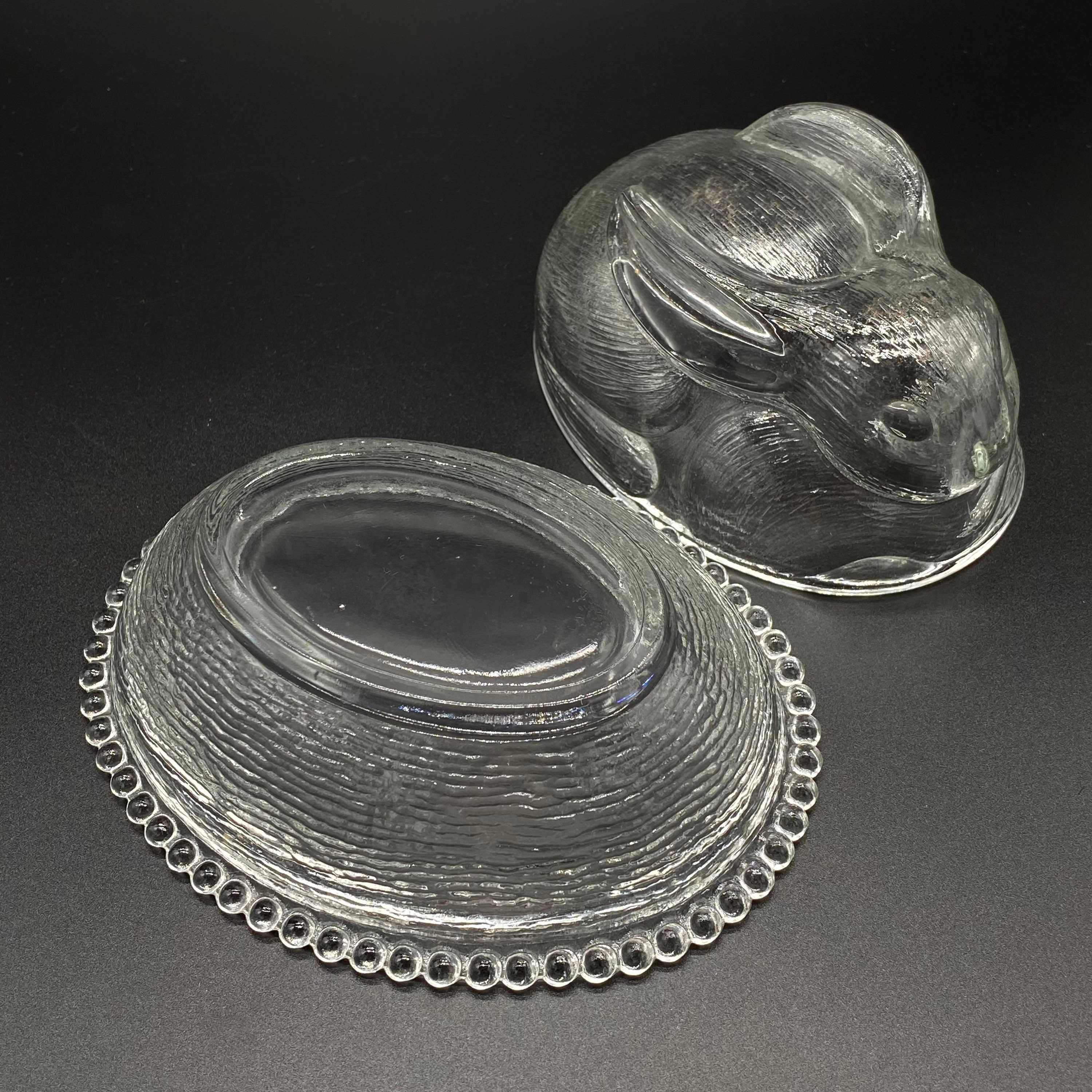 Vintage Indiana Glass Nesting Rabbit / Bunny Rabbit / | Etsy