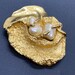 Vintage Crown Trifari Jonathan Bailey Sculpturesque Gold & Pearl ...