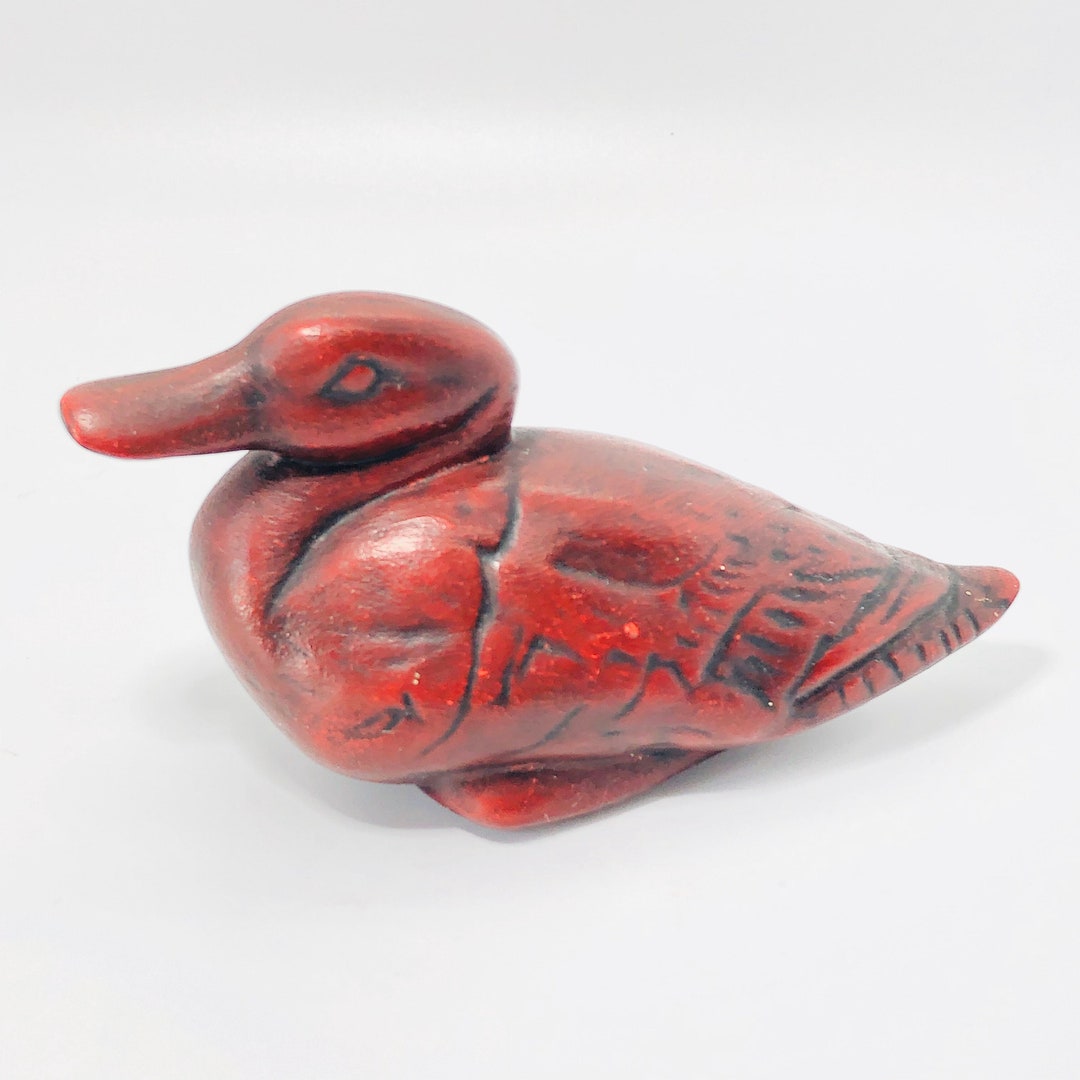 Vintage Pottery - Ceramic - Porcelain Bisque - Hand Painted Red ...