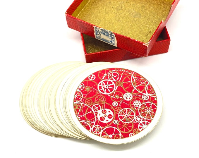 Vintage - John Waddingtons - Rondo Circular Playing Cards - Red - Table ...