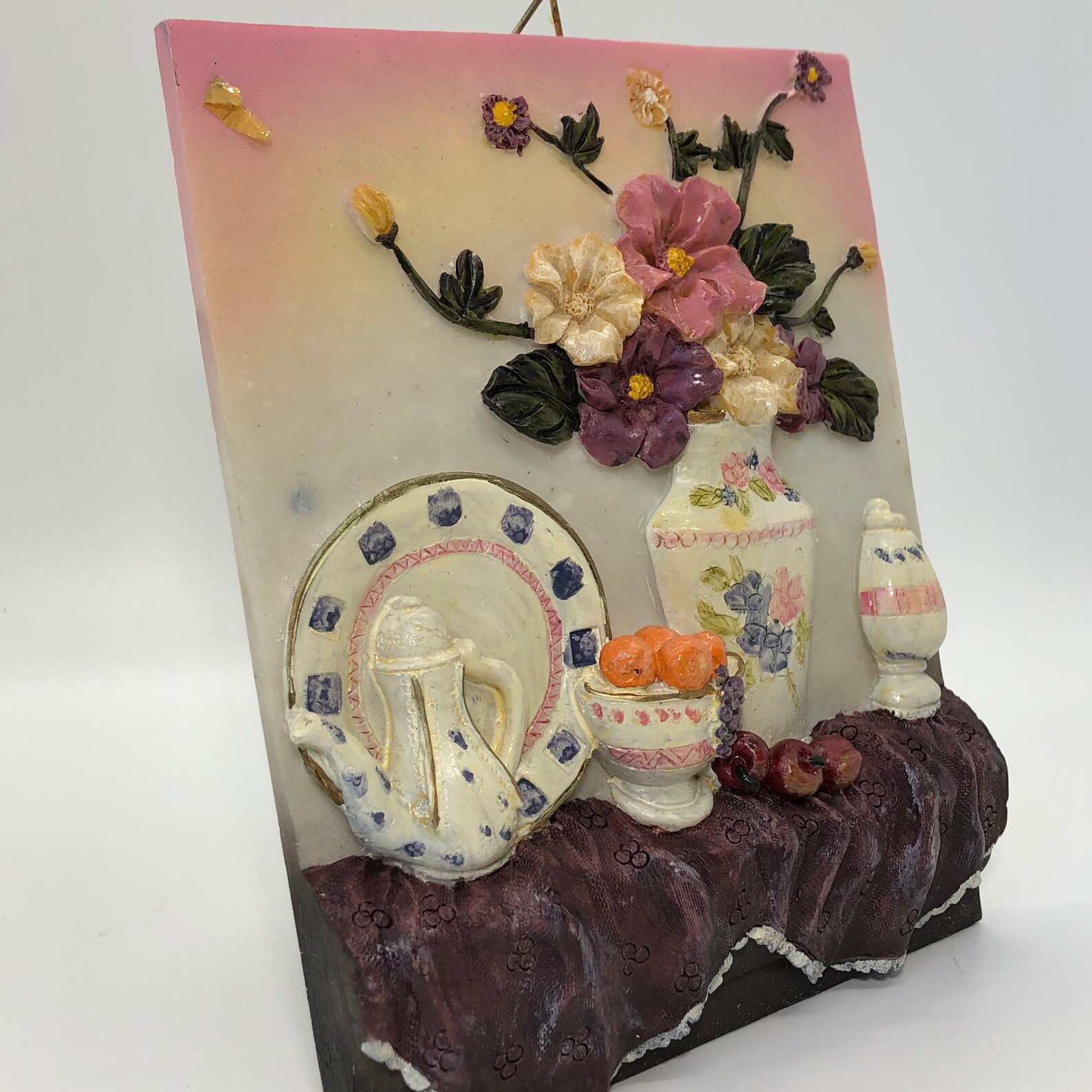 Plaster / Chalkware Wall Hanging Tile / Plaque - Bas-reliefs - 3 ...
