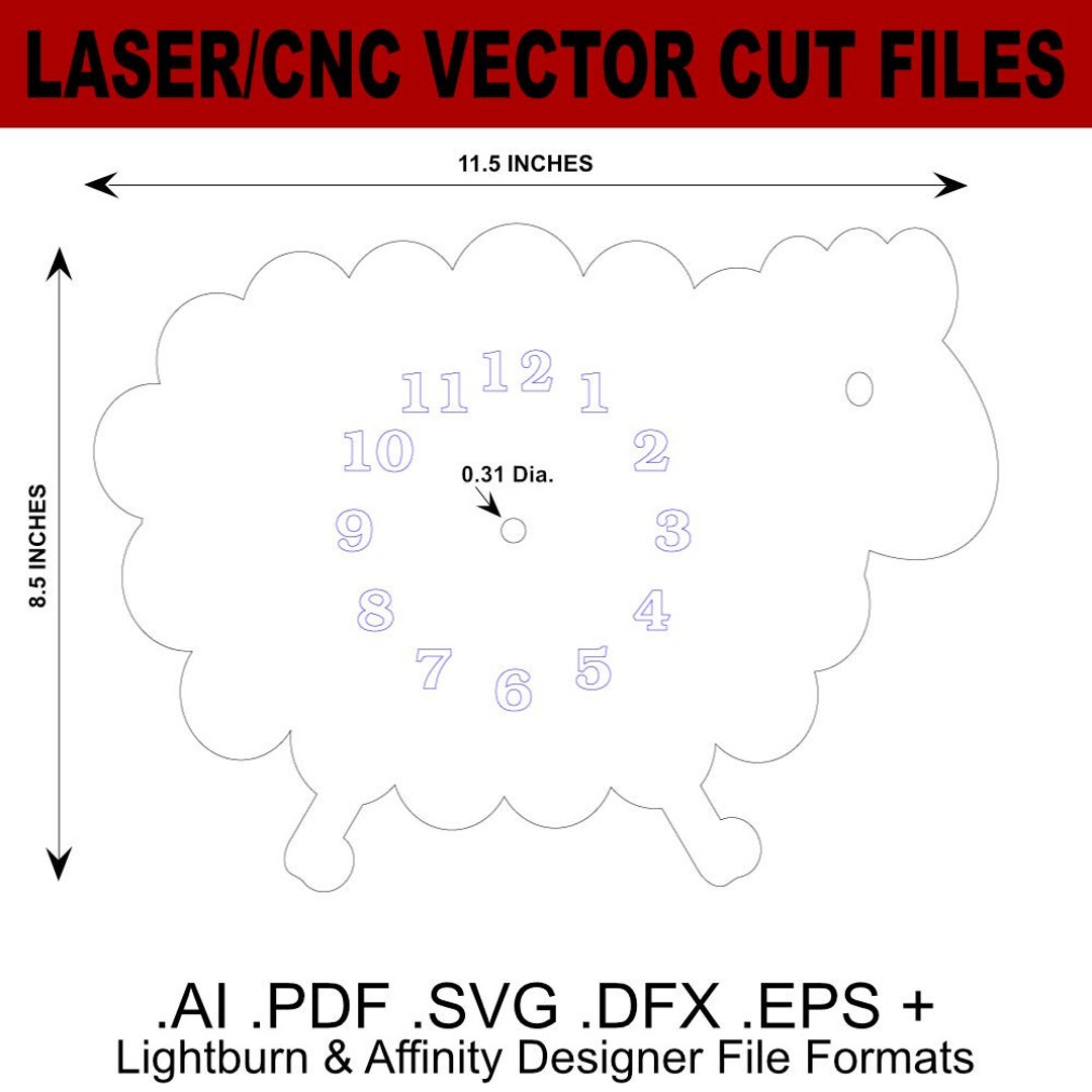 Sheep Clock Face Laser Cut File: CNC Router DIY Decor (digital Download ...
