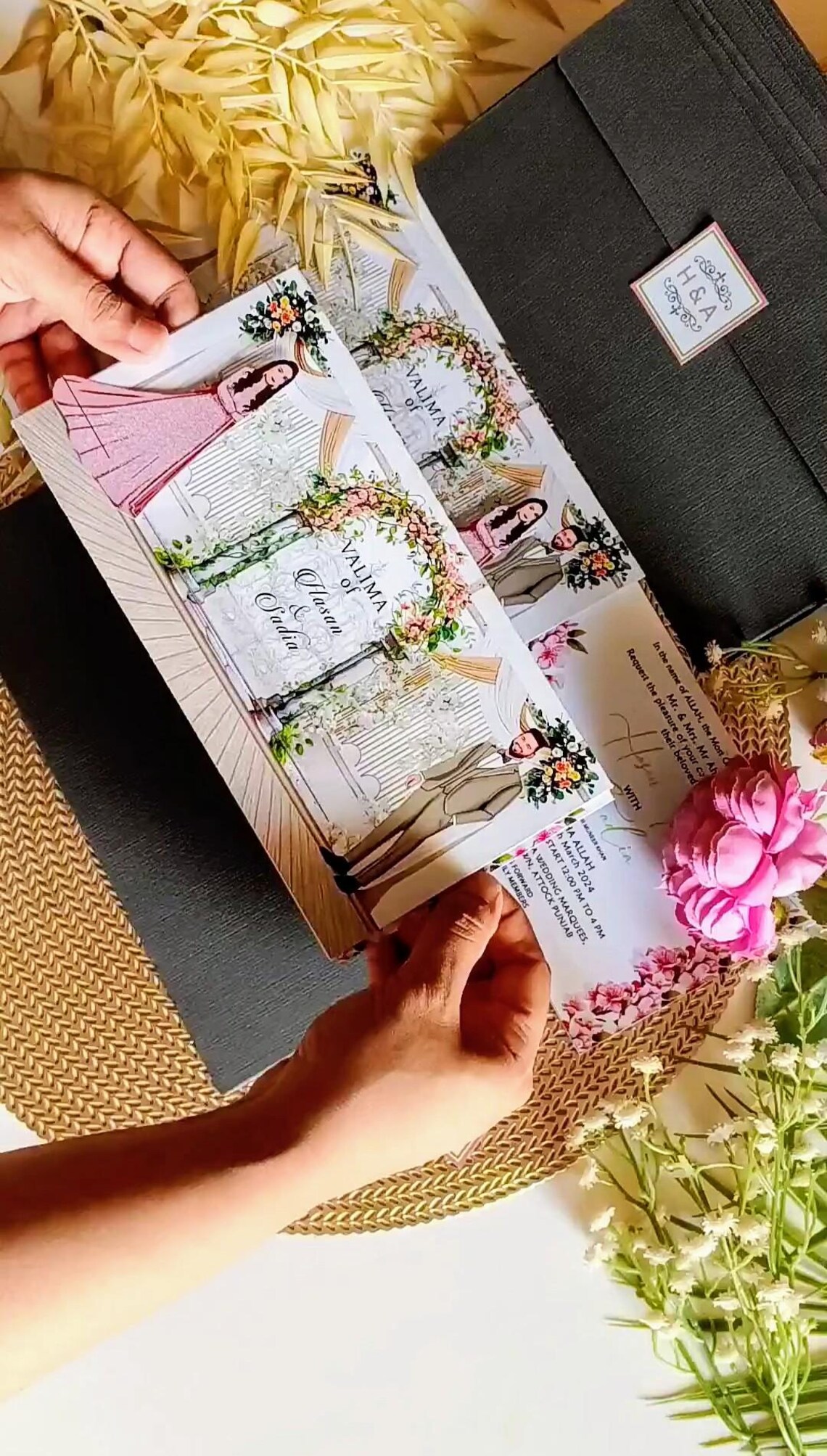 Sliding Invitation Card | Pull Invitation Card | Scroll Invitation Card ...